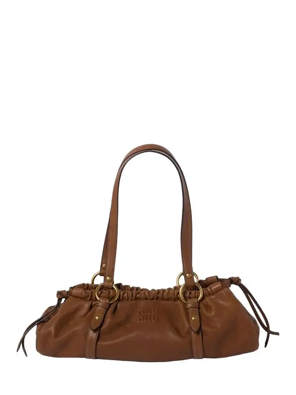 Miu Miu Nappa Leather Shoulder Bag - Brown