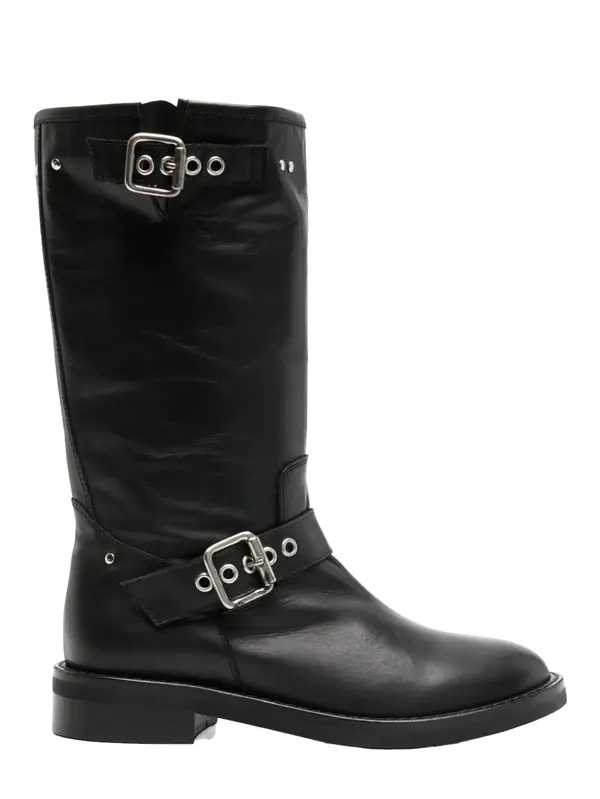VIA ROMA 15 Malibu Mid-calf Leather Boots - Black