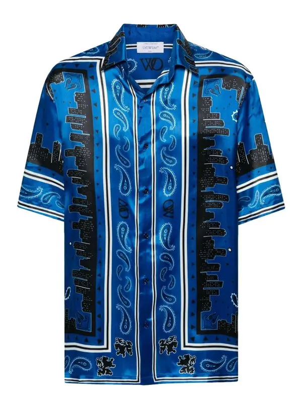 Off-White Bandana-print Satin Shirt - Blue