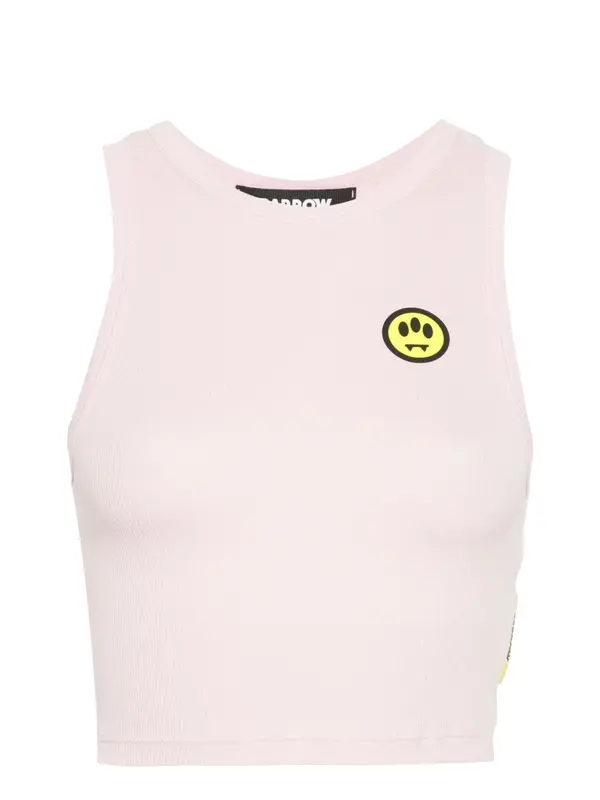 BARROW Logo-print Cropped Top - Pink