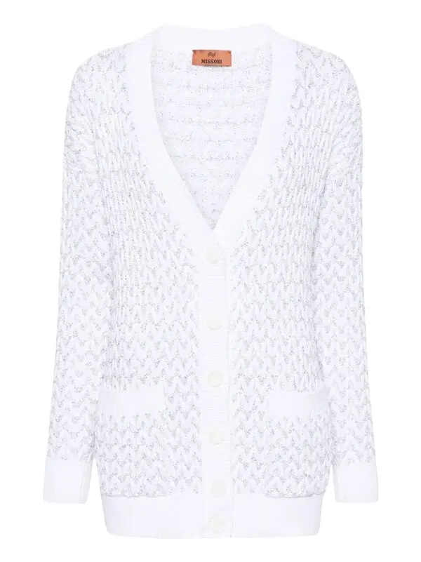 Missoni Sequin-embellished Chunky-knit Cardigan - White