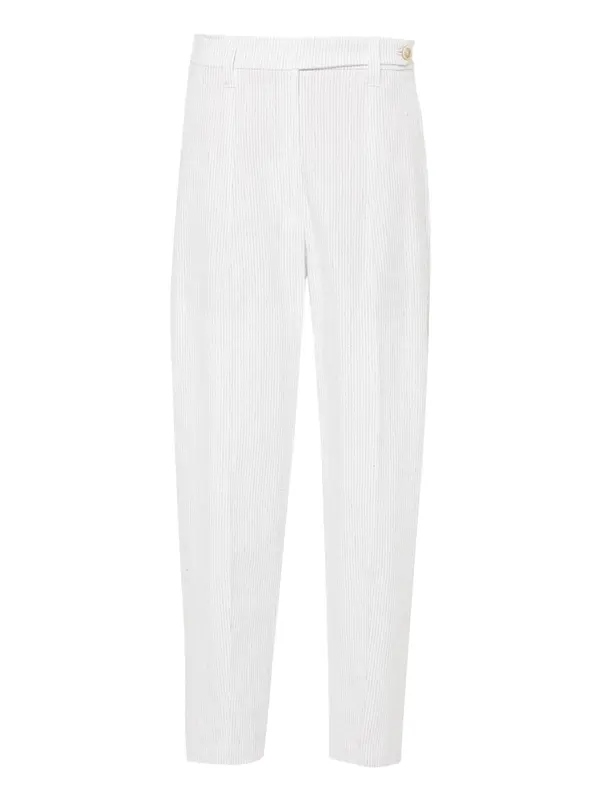Brunello Cucinelli Pinstripe Tailored Trousers - White