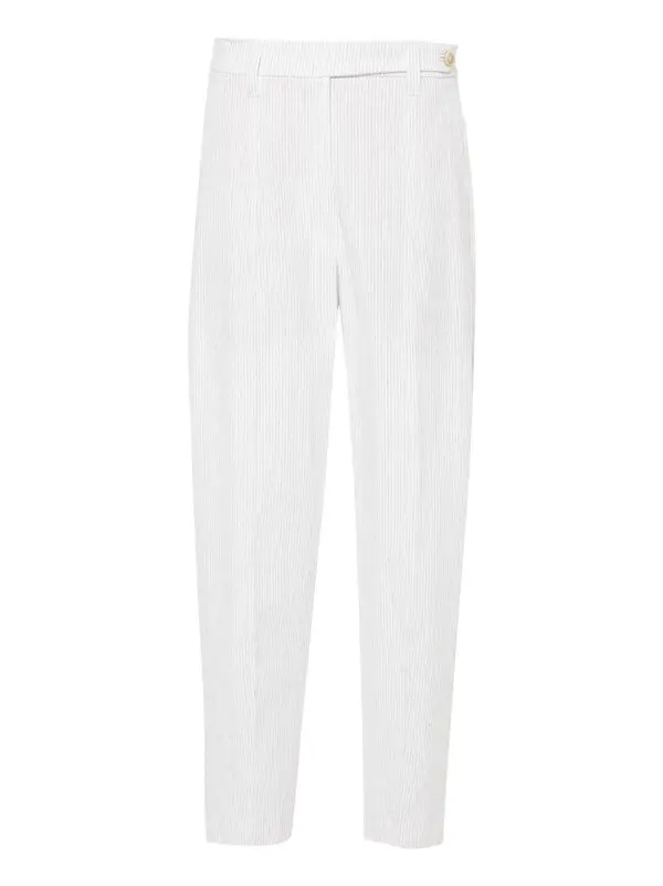 Brunello Cucinelli Pinstripe Tailored Trousers - White