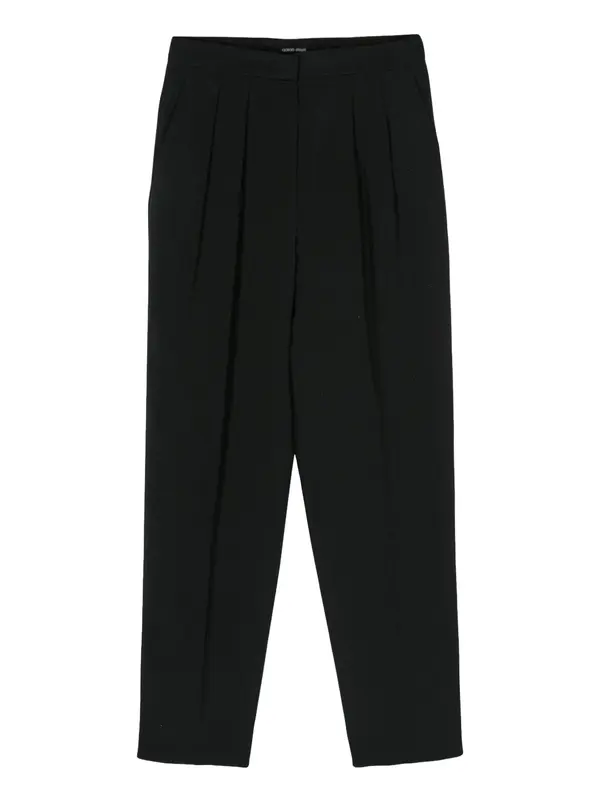 Giorgio Armani Dart-detailing Tapered Trousers - Black