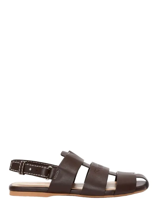 JW Anderson Caged Leather Slingback Sandals - Brown