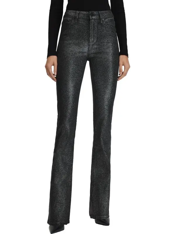 Paige Manhattan High-rise Trousers - Black/silver
