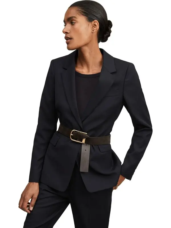 REISS Haisley Petite Single Breasted Suit Blazer - Navy