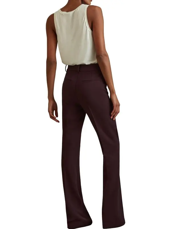 REISS Gabi Flared Suit Trousers - Berry