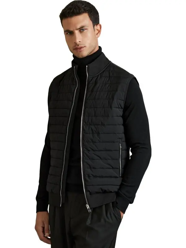 REISS Pluto Hybrid Gilet - Black