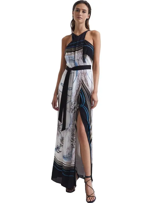 REISS Jewel Print Maxi Dress - Navy