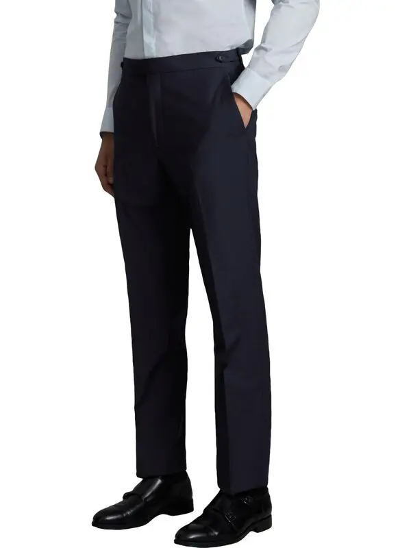 REISS Hope Slim-fit Wool-blend Suit Trousers - Navy