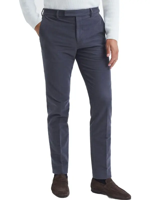 REISS Spark Slim-fit Moleskin Trousers - Airforce Blue