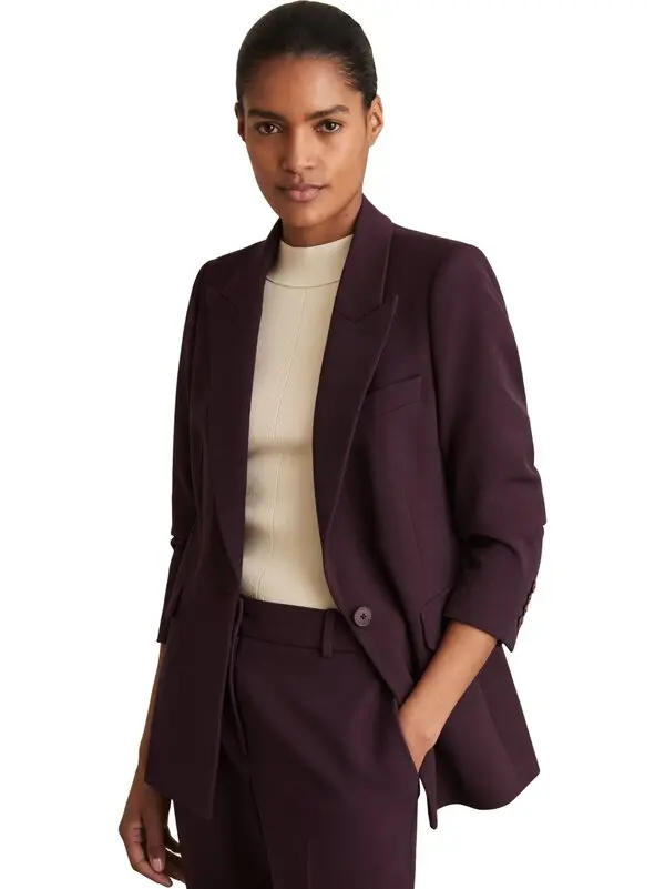 REISS Gabi Tailored Suit Blazer - Berry