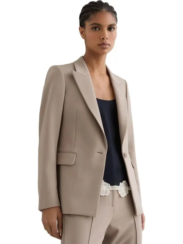 REISS Gabi Tailored Suit Blazer - Stone Neutral