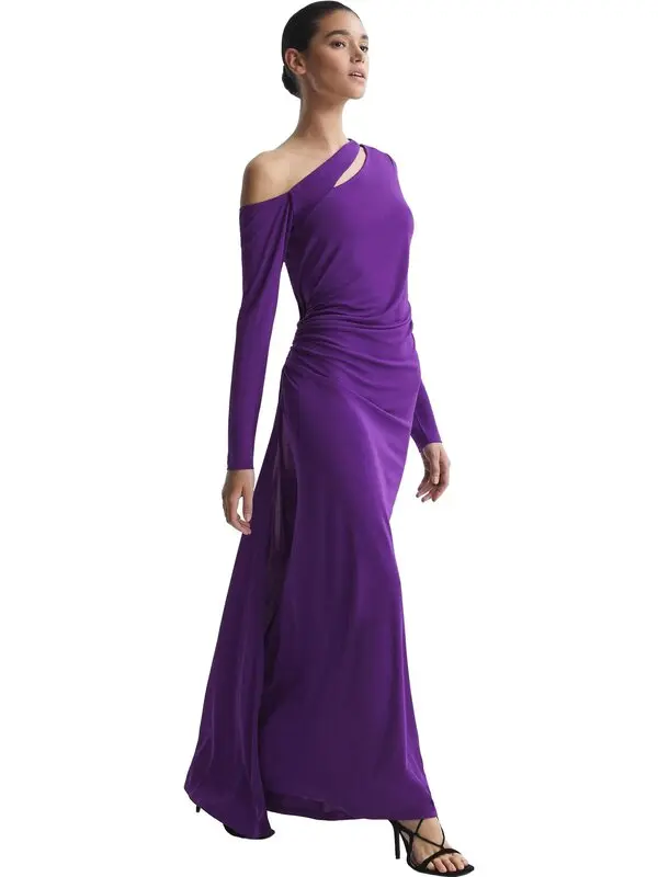 REISS Delphine Off-the-shoulder Maxi Dress - Purple