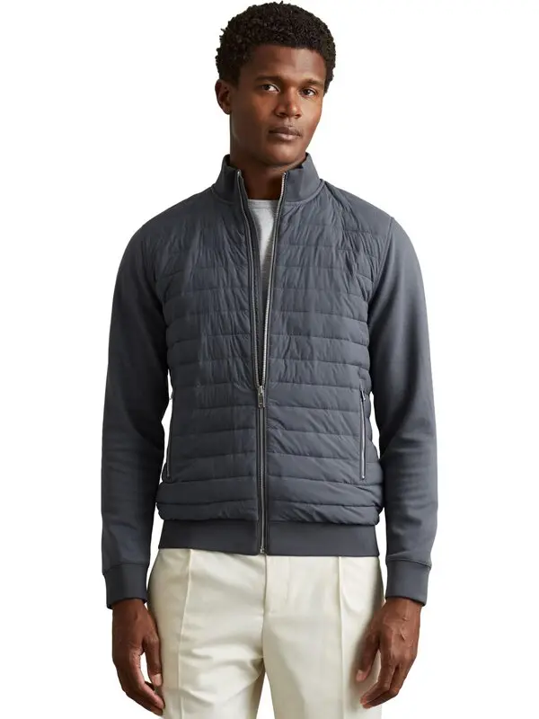 REISS Flintoff Hybrid Jacket - Airforce Blue