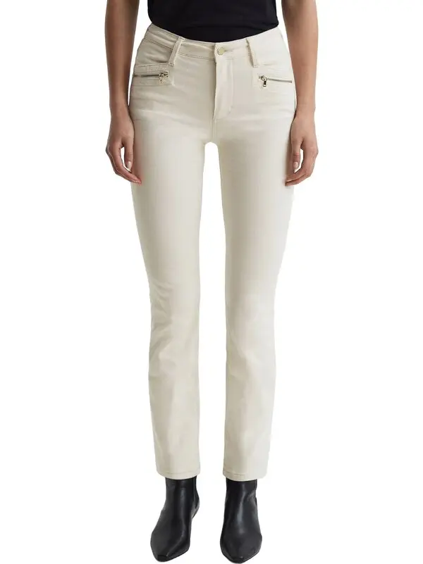 Paige Cindy High-rise Straight-leg Jeans - Ecru