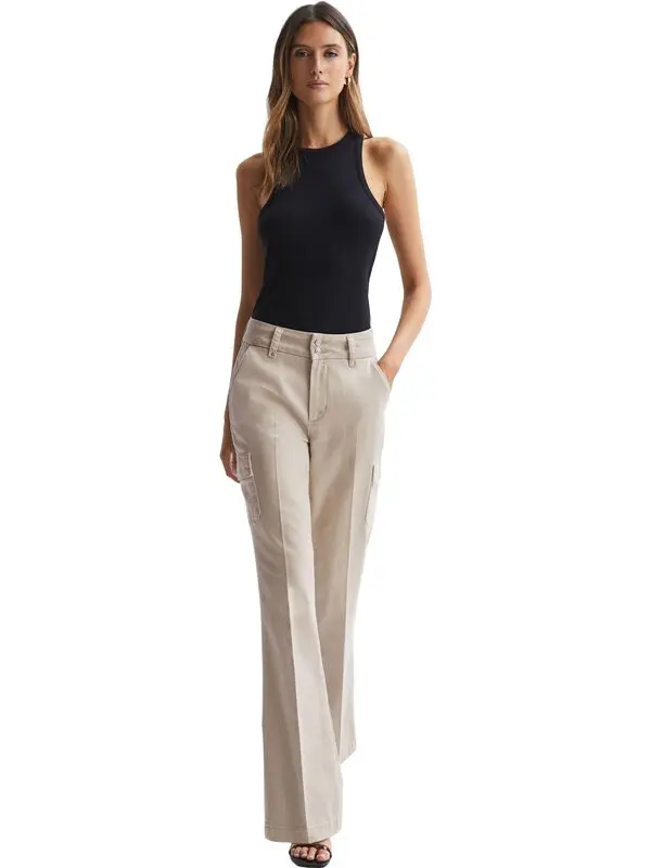 Paige Dion Flared Cargo Trousers - Vintage Warm Sand