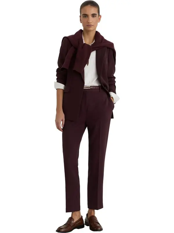 REISS Slim-fit Suit Trousers - Berry