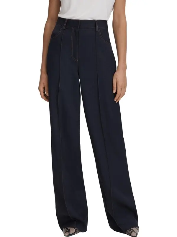 REISS Raven Wool Blend Suit Trousers - Navy