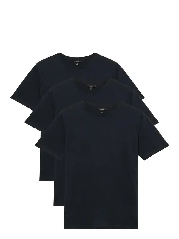 REISS 3 Bless Cotton Crew-neck Tailored-fit T-shirts 3-pack - Navy
