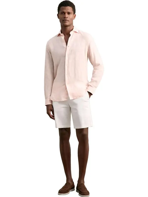 REISS Wicket Regular Length Cotton Chino Shorts - White