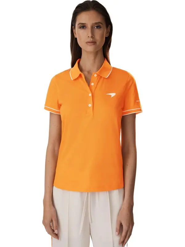 REISS F1 Team Mercerised Cotton Polo Shirt - Papaya