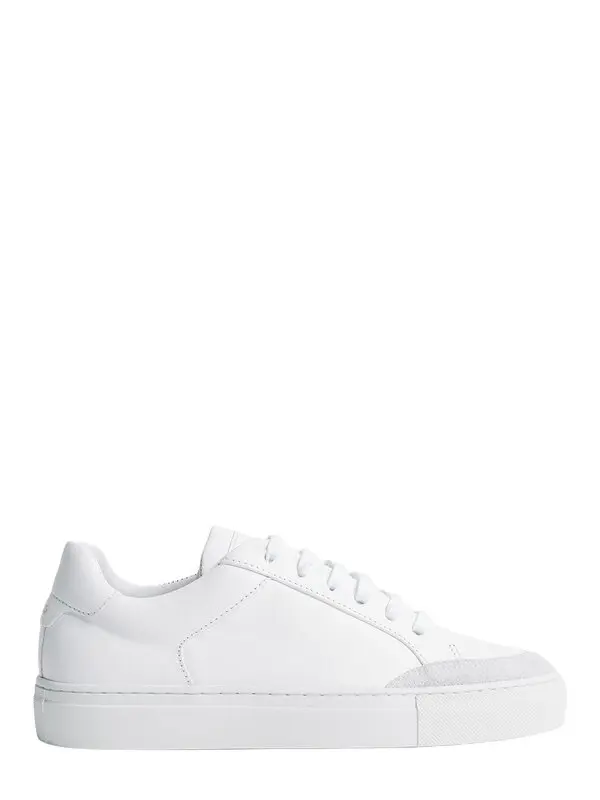 REISS Ashley Leather Low-top Trainers - White