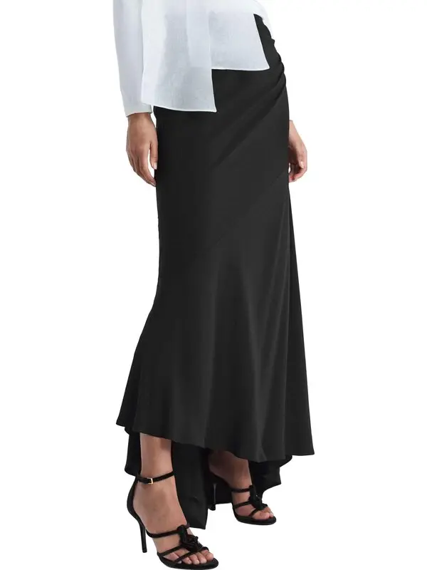 REISS Maxine High Rise Fitted Maxi Skirt - Black
