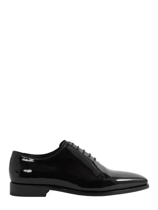 REISS Mead Patent Leather Lace-up Formal Shoes - Black
