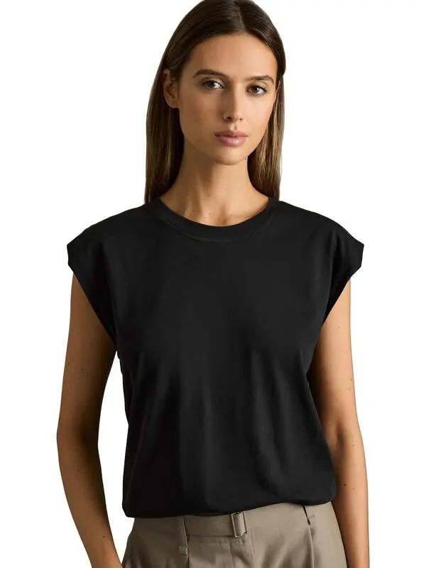 REISS Morgan Cotton T-shirt - Black