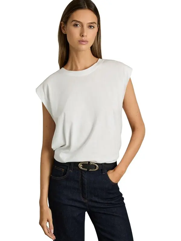REISS Morgan Cotton T-shirt - White
