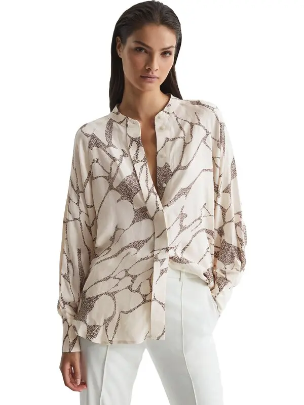 REISS Harri Printed Shirt - Cream