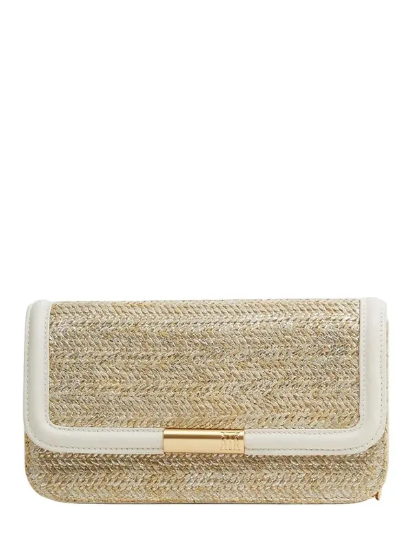 REISS Raffia Clutch Bag - Silver