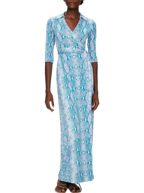 Diane Von Furstenberg Abigail Silk Wrap Maxi Dress - Python