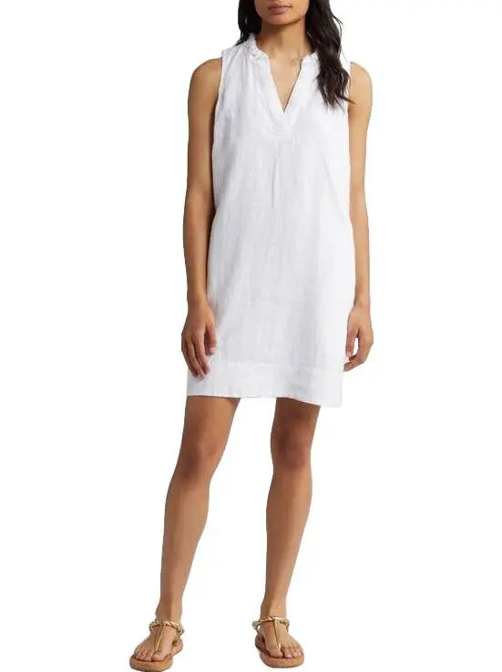 Tommy Bahama Two Palms Ruffle Linen Dress - White