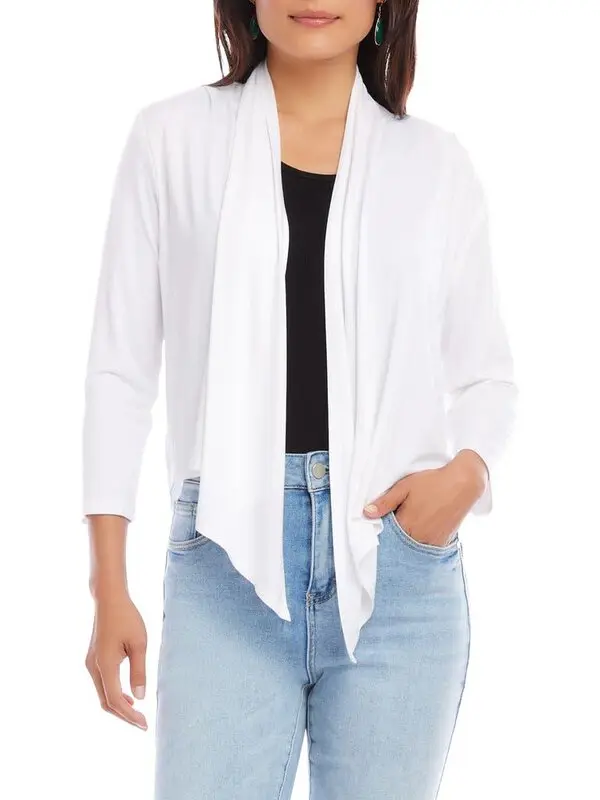 Karen Kane Calli Draped Open Front Cardigan - Off White