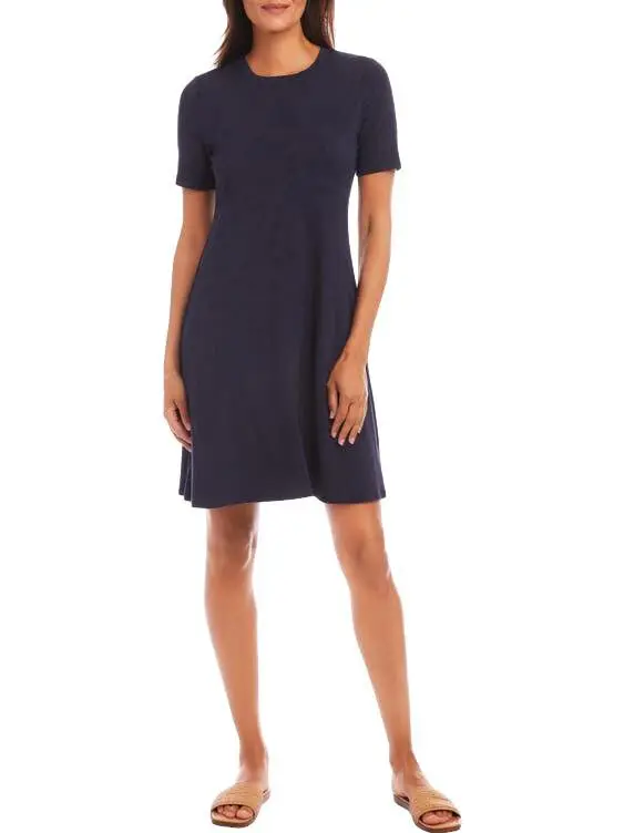Karen Kane Short Sleeve Sheath Dress - Navy