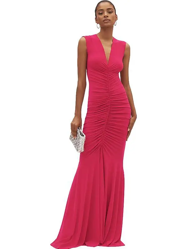 Norma Kamali Sleeveless Fishtail Gown - Rose