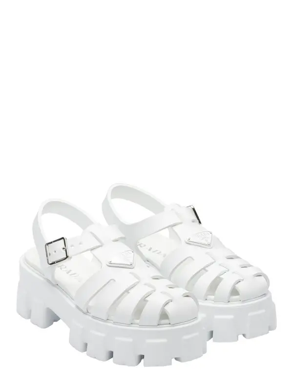 Prada Rubber Monolith Sandals - White
