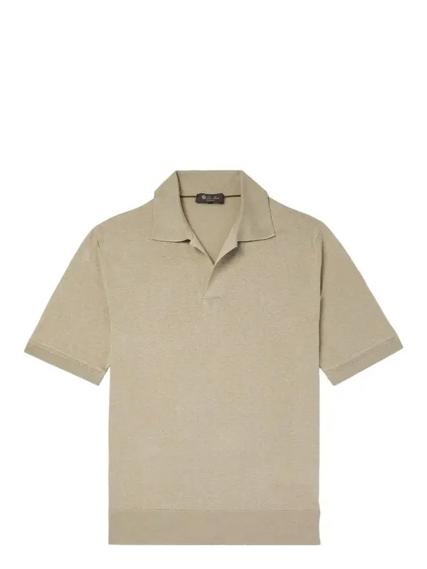 Loro Piana Silk And Linen-blend Polo-shirt - Neutrals