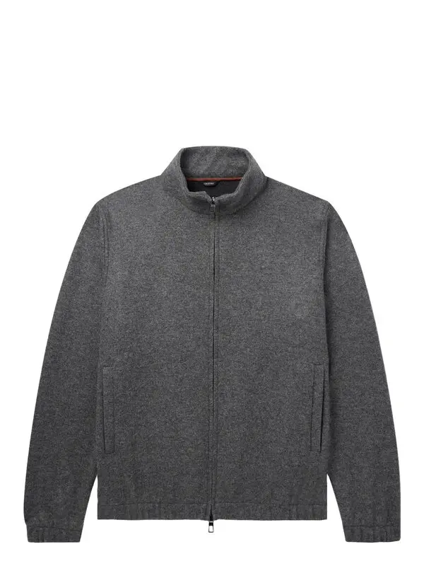 Loro Piana Cashmere-blend Zip-up Sweater - Gray