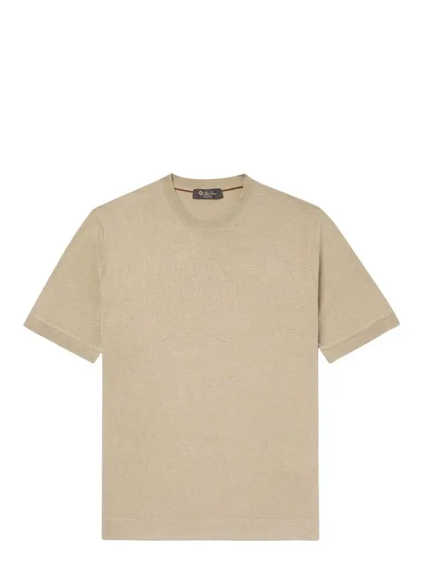 Loro Piana Silk And Linen-blend T-shirt - Neutrals