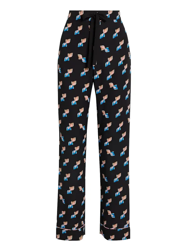 Diane Von Furstenberg Veronica Printed Pants - Black