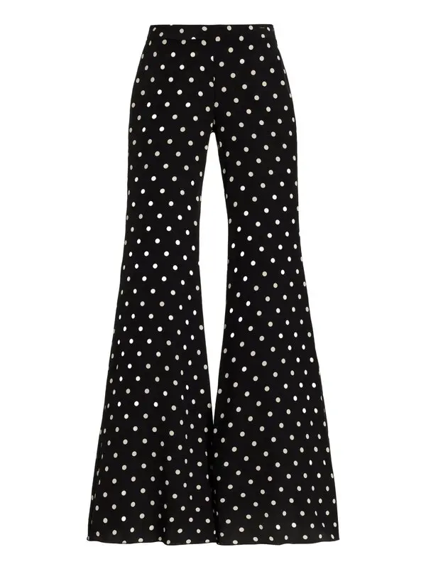 Françoise Exclusive Catherine Polka-dot Flared Pants - Black,white