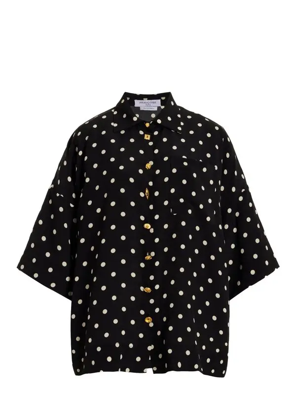 Françoise Zaoua Polka-dot Silk Shirt - Black,white