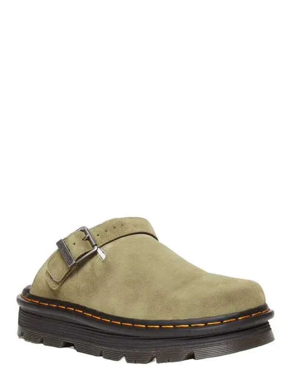 Dr. Martens Zebzag Suede Platform Mules - Green