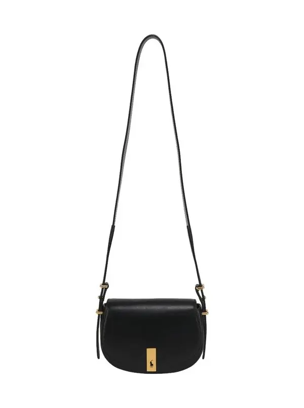 Polo Ralph Lauren Mini Id Leather Saddle Bag - Black