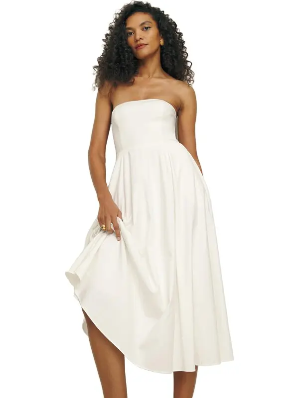 REFORMATION Astoria Strapless Midi Dress - Cecile