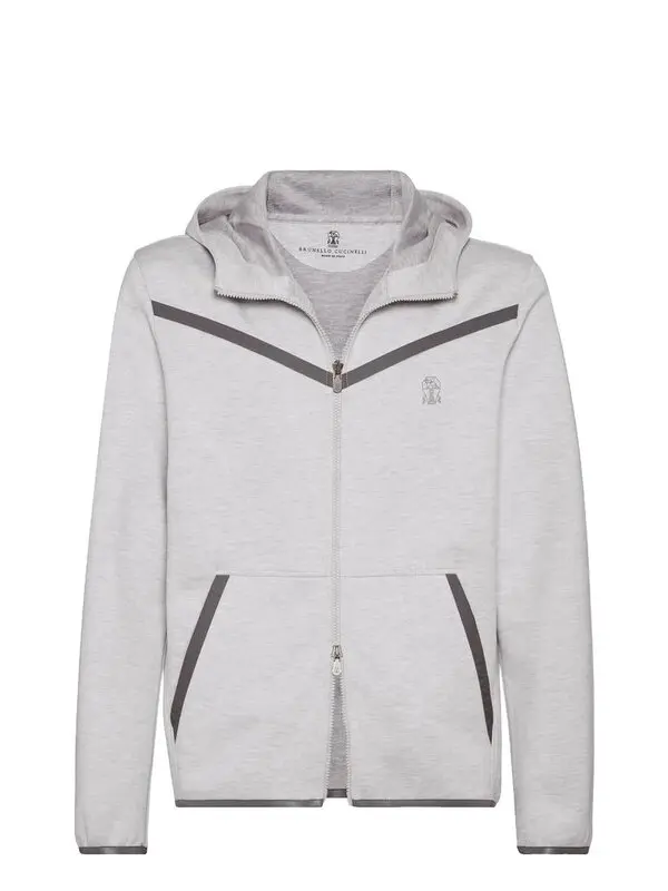 Brunello Cucinelli Zip-up Hoodie - Grey